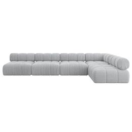 ECKSOFA modulares Sofa Samaro-L3 - 380x190x70 cm Grau Cord