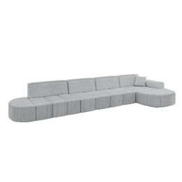 ECKSOFA Ottomane Rechts LIVO-L3 - 422x173x79,5 cm Grau