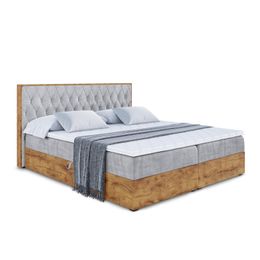 BOXBETT mit Matratze H3 und Lattenrost - LOLLI5 - 120x200 - Hellgrau