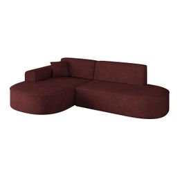 ECKSOFA Ottomane Links MARI-L1 - 243x171x79 cm Bordeaux Velours