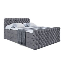 BOXSPRINGBETT BOXI8-Z KING - 180x200 - H3/H4 - Dunkelgrau