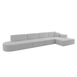ECKSOFA Ottomane Rechts IREA-L3-v4 - 412x165x77 cm Hellgrau