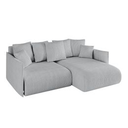 ECKSOFA Ottomane rechts ONESK-L 216x177x72 Grau Cord