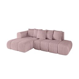 ECKSOFA Ottomane Links CLOUD-L-v1 280x185x90 Rosa Cord