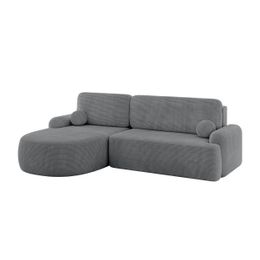ECKSOFA mit Schlaffunktion und Bettkasten LIRA-L - 264x172x89 Dunkelgrau