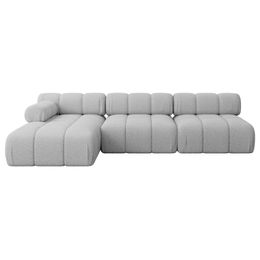 ECKSOFA modulares Sofa Razon-L2 - 285x160x70 cm Hellgrau Boucl&eacute;