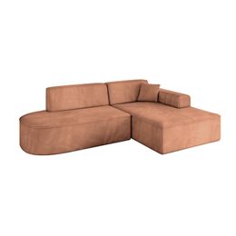 ECKSOFA Ottomane Rechts IREA-L1-v3 - 234x171x79 cm Koralle