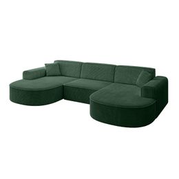 WOHNLANDSCHAFT MARI-U1 - 303x171x79 cm Gr&uuml;n Cord