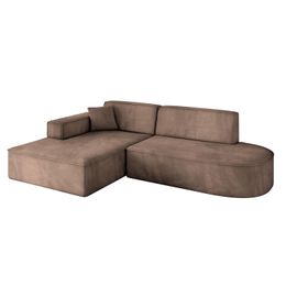 ECKSOFA Ottomane Links IREA-L1-v4 - 232x165x77 cm Braun