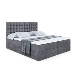 BOXBETT mit H3-Matratze und Lattenrost - VIONE - 140x200 Dunkelgrau