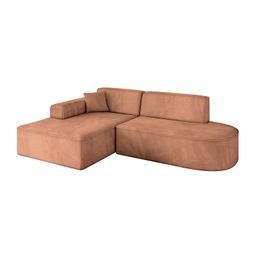ECKSOFA Ottomane Links IREA-L1-v3 - 234x171x79 cm Koralle