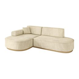 ECKSOFA Ottomane Links MARI-L1-v2 - 243x171x83 cm Beige Velours