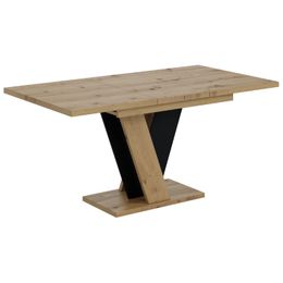 ESSTISCH ausziehbar 120 -160x90x75 cm - Artisan Eiche Optik/Schwarz- INEY