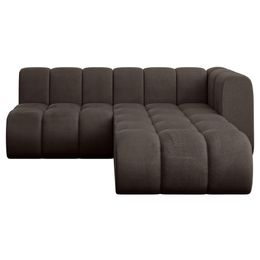 ECKSOFA modulares Sofa Darnel-L1 - 205x177x70 cm Braun