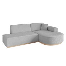 ECKSOFA Ottomane Rechts ARRIO-L1 - 243x171x83 cm Hellgrau
