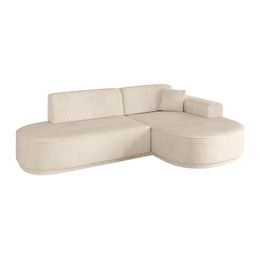 ECKSOFA Ottomane Rechts MARI-L1-v3 - 243x171x83 cm Beige Cord