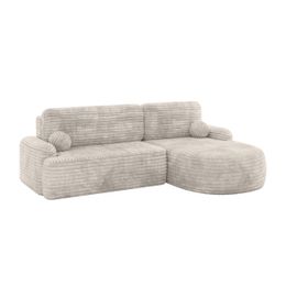 ECKSOFA mit Schlaffunktion und Bettkasten LIRA-L - 264x172x89 Creme