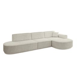 ECKSOFA Ottomane Rechts MARI-L2-v3 - 328x171x83 cm Creme Cord