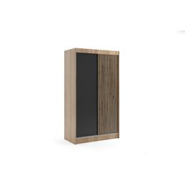 KLEIDERSCHRANK VILAN mit Lamel/LED - 120 cm - Sonoma Eiche|Eiche Wotan