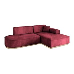 ECKSOFA Ottomane Rechts IREA-L1 - 232x165x80 cm Bordeauxrot