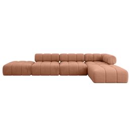 ECKSOFA modulares Sofa Kerru-L2 - 380x190x70 cm Apricot Velours