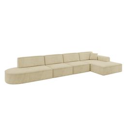 ECKSOFA Ottomane Rechts IREA-L3-v3 - 412x165x77 cm Beige