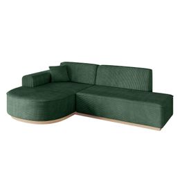 ECKSOFA Ottomane Links ARRIO-L1 - 243x171x83 cm Gr&uuml;n