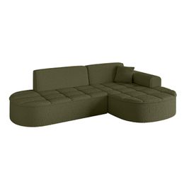 ECKSOFA Ottomane Rechts TARO-L1 - 243x171x79,5 cm Gr&uuml;n