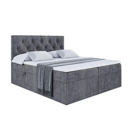 BOXBETT mit Matratze H4 und Lattenrost - MIRAGE - 140x200 - H4 - Dunkelgrau