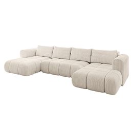 WOHNLANDSCHAFT CLOUD-U 405x185x90 Beige Cord