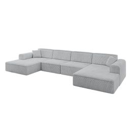WOHNLANDSCHAFT IREA-U2-v3 - 386x165x77 cm Grau