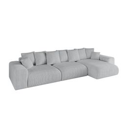 ECKSOFA Ottomane rechts ESKAR-L2 364x176x72 Grau Cord