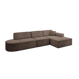 ECKSOFA Ottomane Rechts IREA-L2-v3 - 327x165x77 cm Braun