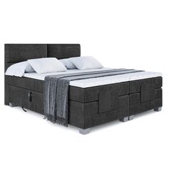 BOXSPRINGBETT elektrisch verstellbar mit 2 Matratzen H4/Taschenfederung MAYA EL 140 x 200 Schwarz