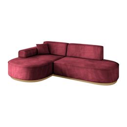 ECKSOFA Ottomane Links MARI-L1-v2 - 243x171x83 cm Bordeaux Velours