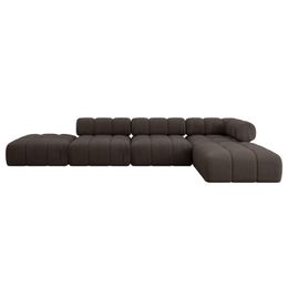 ECKSOFA modulares Sofa Kerru-L2 - 380x190x70 cm Braun Velours