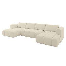 WOHNLANDSCHAFT CLOUD-U 405x185x90 Beige Boucl&eacute;