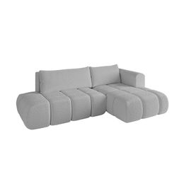 ECKSOFA Ottomane Rechts CLOUD-L 280x185x90 Hellgrau Boucl&eacute;