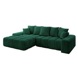 ECKSOFA Ottomane Links ENSI-L - 267x164x69 cm Dunkelgr&uuml;n