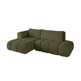 ECKSOFA Ottomane Links CLOUD-L 280x185x90 Gr&uuml;n Boucl&eacute;