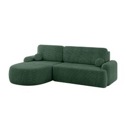 ECKSOFA mit Schlaffunktion und Bettkasten LIRA-L - 264x172x89 Gr&uuml;n