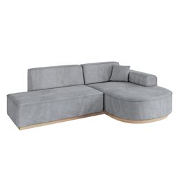 ECKSOFA Ottomane Rechts ARRIO-L1 - 243x171x83 cm Hellgrau