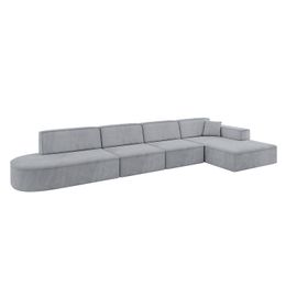 ECKSOFA Ottomane Rechts IREA-L3-v4 - 412x165x77 cm Grau