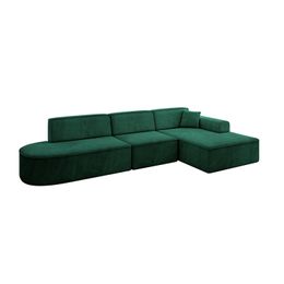 ECKSOFA Ottomane Rechts IREA-L2-v3 - 327x165x77 cm Gr&uuml;n