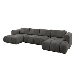 WOHNLANDSCHAFT CLOUD-U 405x185x90 Dunkelgrau Velours