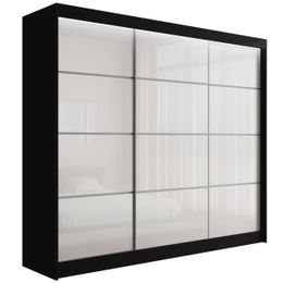 KLEIDERSCHRANK PEKA III mit LED - 250 cm - Schwarz|Wei&szlig;