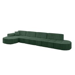 ECKSOFA Ottomane Links LIVO-L3 - 422x173x79,5 cm Gr&uuml;n