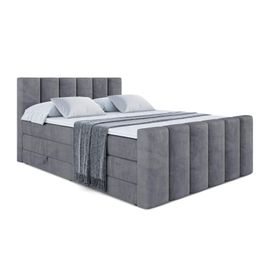 BOXSPRINGBETT BOXI1-Z KING - 200x200 - H3/H4 - Dunkelgrau
