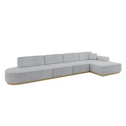 ECKSOFA Ottomane Rechts IREA-L3-v2 - 412x165x80 cm Grau