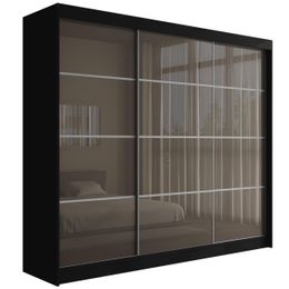 KLEIDERSCHRANK PEKA III - 250 cm - Schwarz|Grau